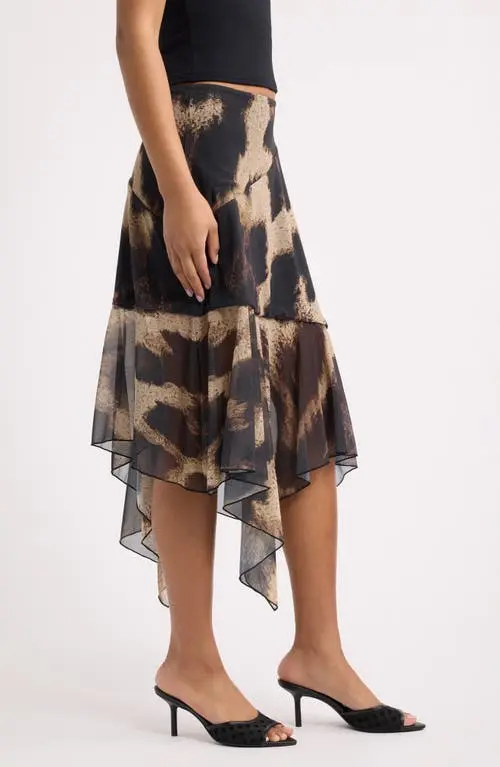 FENERS Mirada Print Mesh Midi Skirt