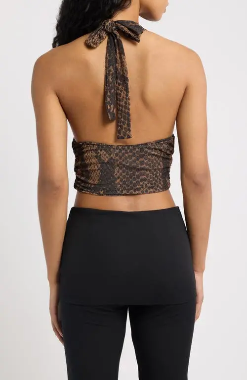 FENERS Festa Snakeskin Print Halter Top