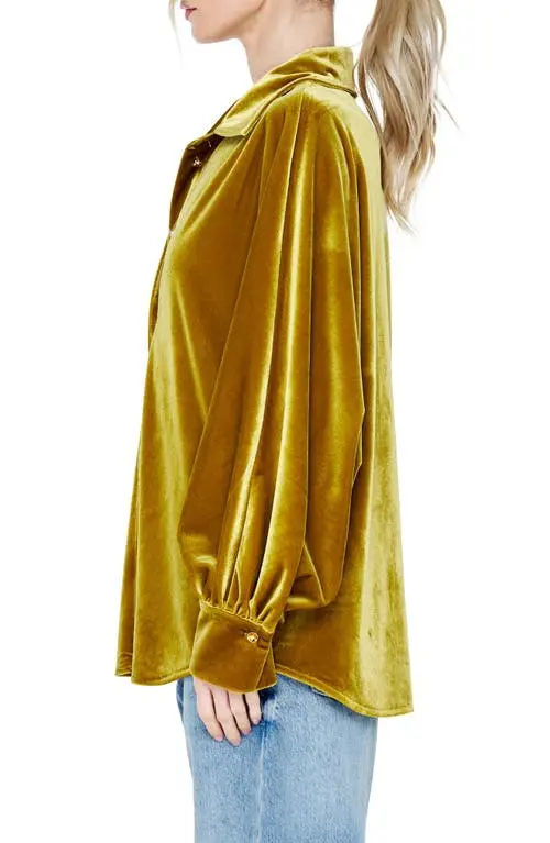 CIEBON Amira Oversized Stretch Velvet Shirt