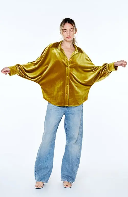 CIEBON Amira Oversized Stretch Velvet Shirt