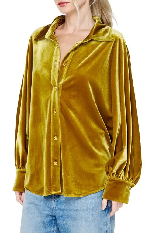 CIEBON Amira Oversized Stretch Velvet Shirt