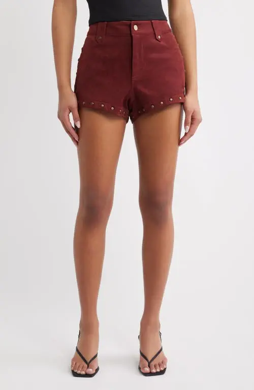 KITTENISH Studded Faux Suede Shorts - Bardot