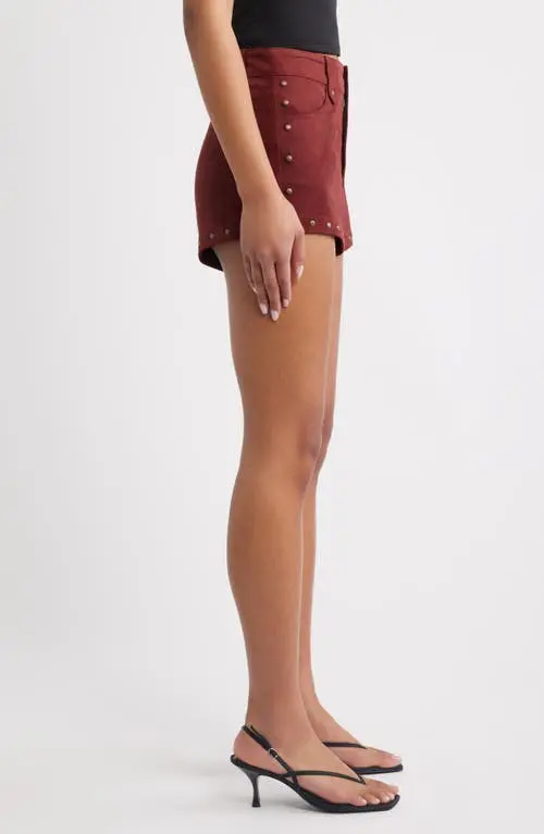 KITTENISH Studded Faux Suede Shorts - Bardot