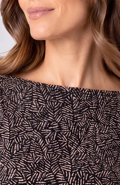 LIVERPOOL Print Knit Boat Neck Top