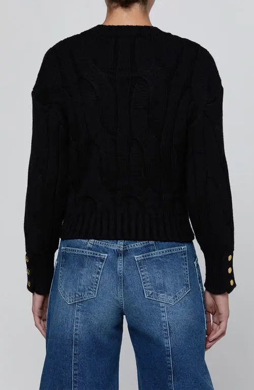 L'Agence Storm Boxy Cropped Cable Sweater