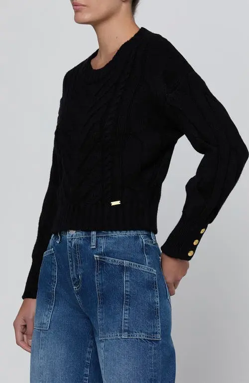L'Agence Storm Boxy Cropped Cable Sweater