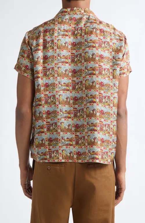 BODE Cowboy Comic Silk Camp Shirt