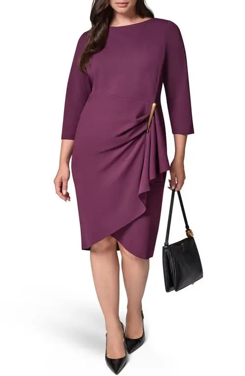Donna Karan New York Side Drape Sheath Dress