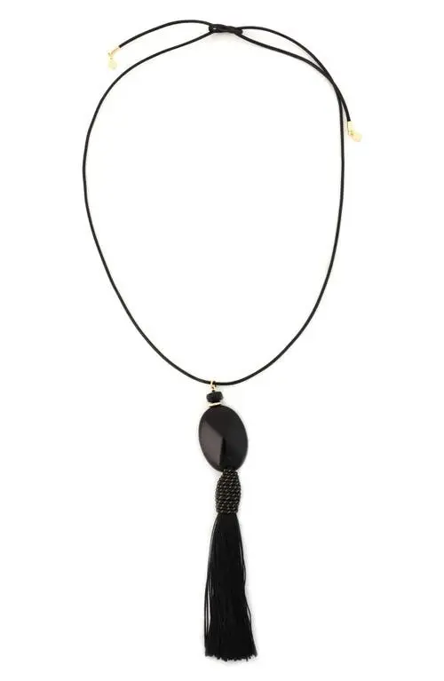 PANACEA Stone Tassel Pendant Necklace