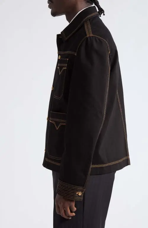 Versace Denim Jacket With Medusa Hardware