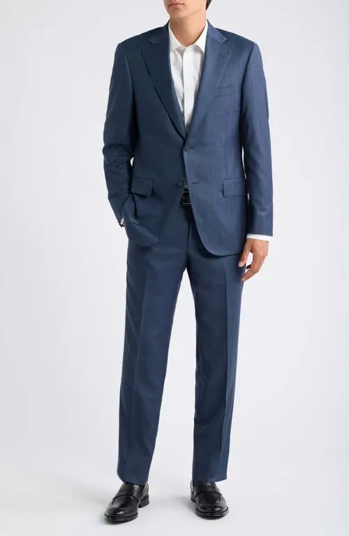 HERITAGE GOLD Navy Pinstripe Wool Suit