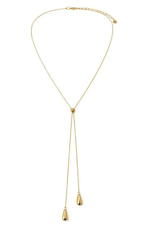 PANACEA Tone Slider Y Necklace With Teardrop Charms - Gold