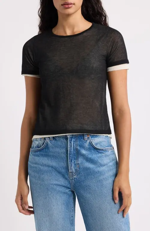 Mango Short Sleeve Fine Knit Sweater