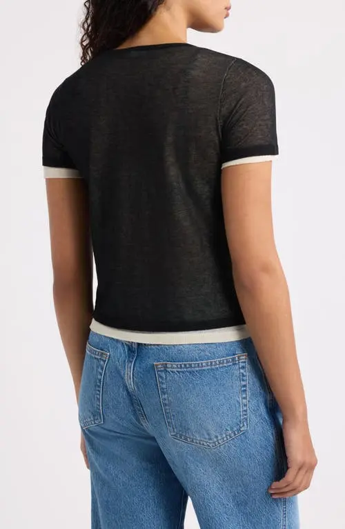 Mango Short Sleeve Fine Knit Sweater