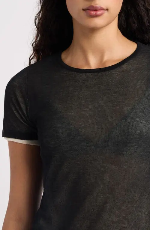 Mango Short Sleeve Fine Knit Sweater
