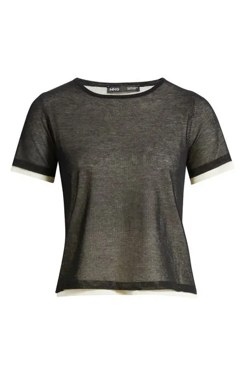 Mango Short Sleeve Fine Knit Sweater
