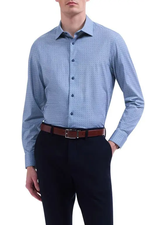 Bugatchi James Ooohcotton Print Long Sleeve Button-up Shirt - Teal
