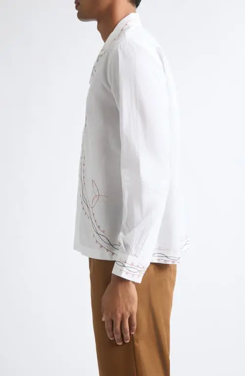 BODE Looped Chainstitch Cotton Poplin Button-up Shirt