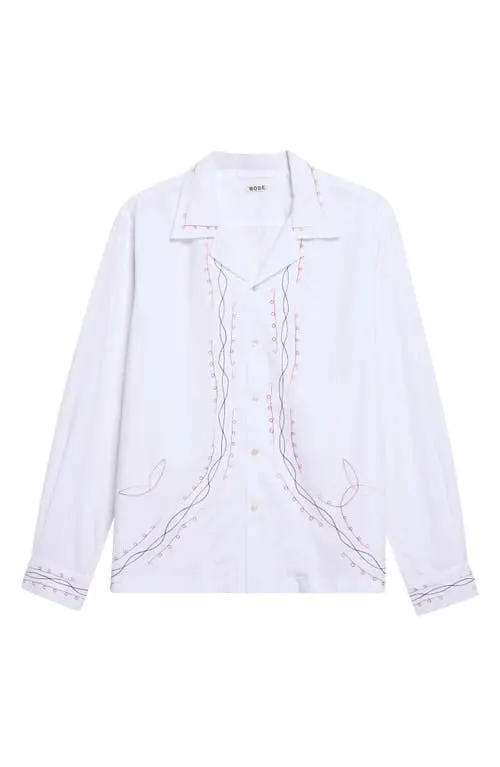 BODE Looped Chainstitch Cotton Poplin Button-up Shirt