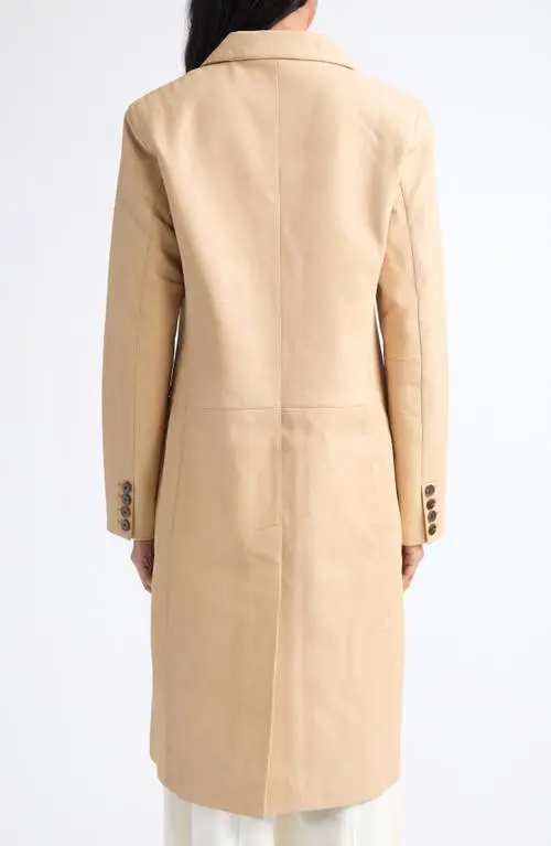 Staud Wyatt Leather Coat - Cashew