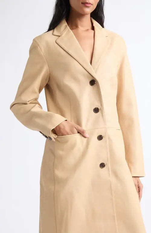 Staud Wyatt Leather Coat - Cashew