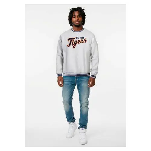 Champion Detroit Tigers Reverse Weave Sweatshirt - Heather Gray