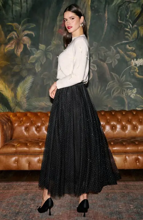 YUMI Diamonte Tulle Maxi Skirt