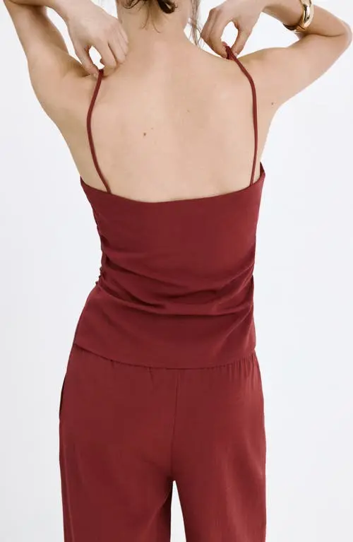Mango Square Neck Spaghetti Strap Top