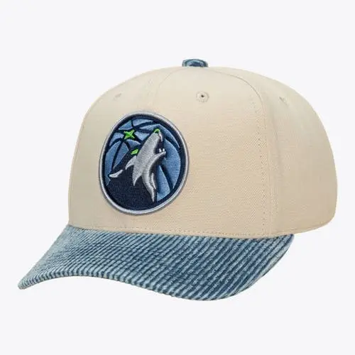 Mitchell & Ness Blue Minnesota Timberwolves Washed Corduroy Pro Crown Snapback Hat