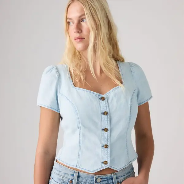 LEVI'S Miette Short-sleeve Denim Top