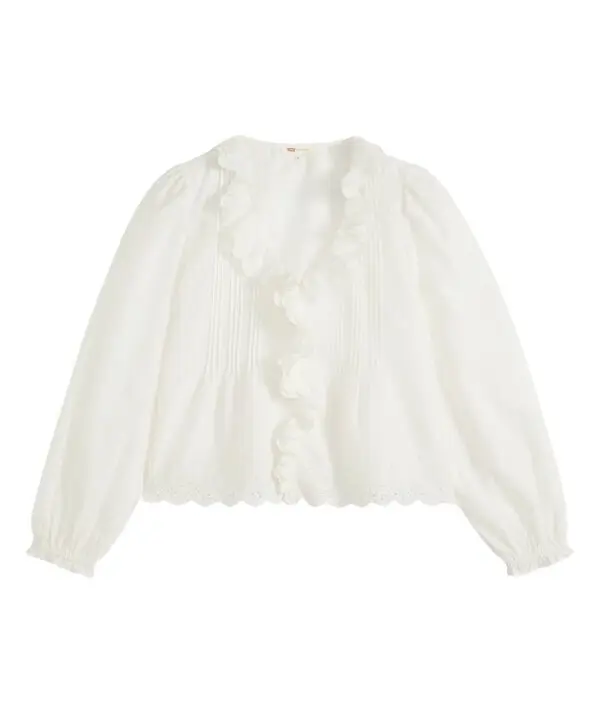LEVI'S Claire Long-sleeve Ruffled Blouse - Cloud Dancer