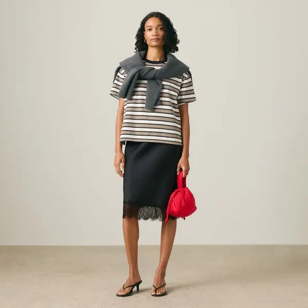 LEVI'S Lynn Midi Skirt With Lace Hem - Anthracite Night