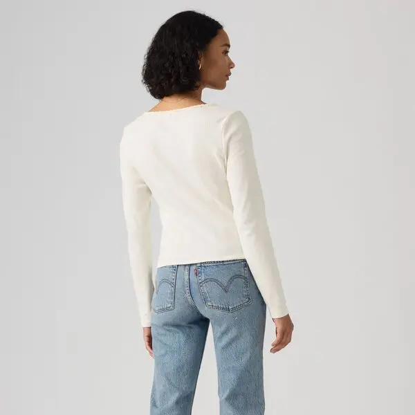 LEVI'S Dry Goods Pointelle Lace Long-sleeve Top