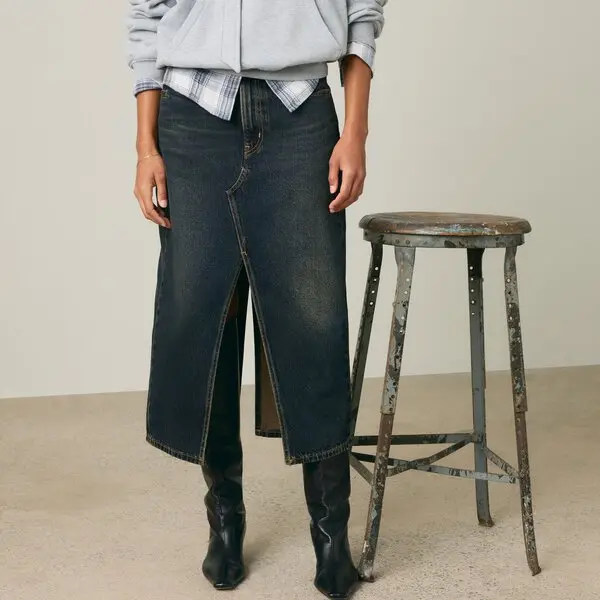LEVI'S Deconstructed Slit Midi Skirt