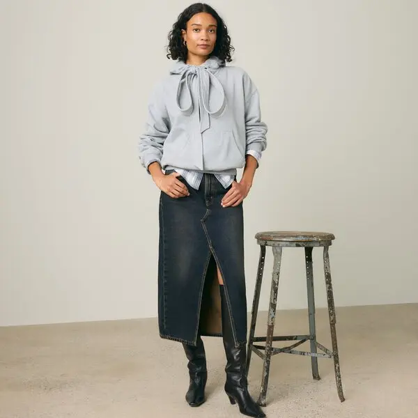 LEVI'S Deconstructed Slit Midi Skirt