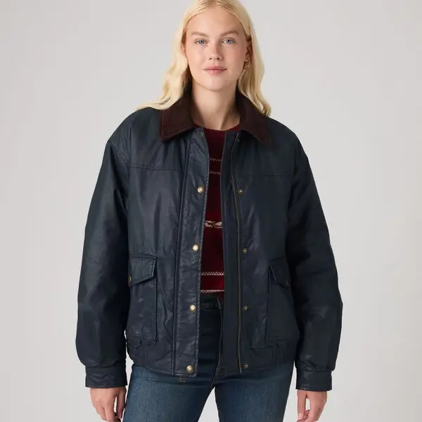 LEVI'S Waxed Cotton Dad Bomber Jacket - Black