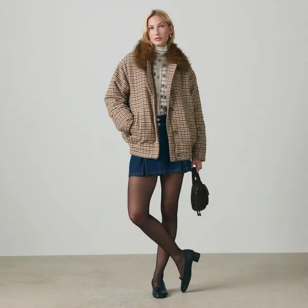 LEVI'S Billie Wool Blend Coat - Siggi Check Java Plaid_as Flr