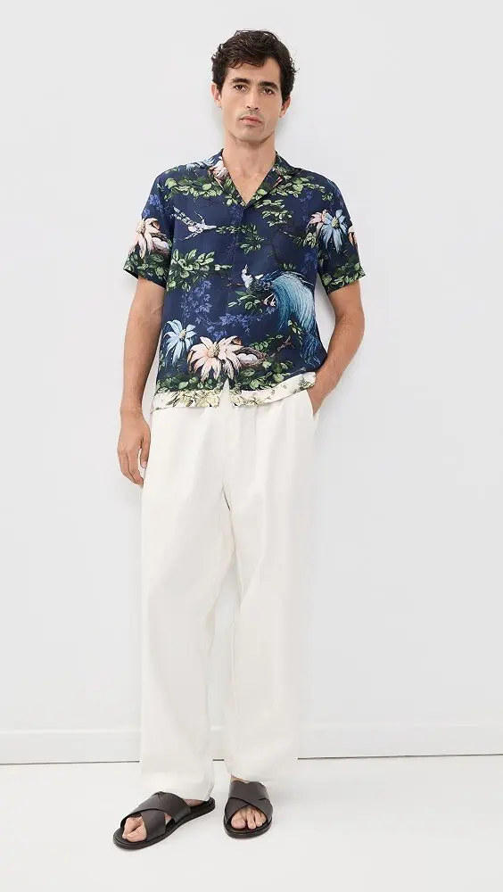 Orlebar Brown Maitan Zephra Border Collar Shirt
