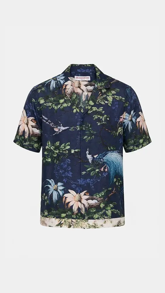 Orlebar Brown Maitan Zephra Border Collar Shirt