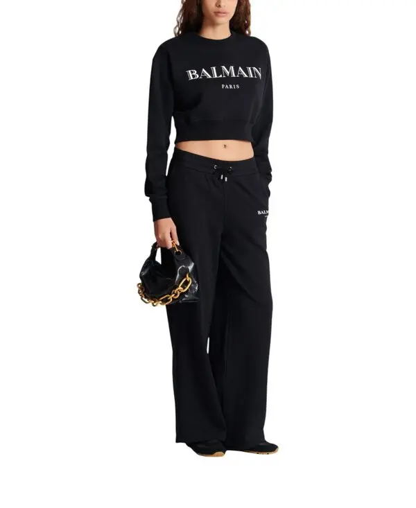 Balmain Printed Crew-neck Sweatshirt - Black