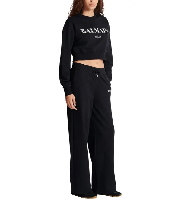 Balmain Printed Crew-neck Sweatshirt - Black