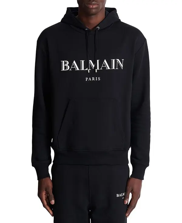 Balmain Printed Hoodie - Black