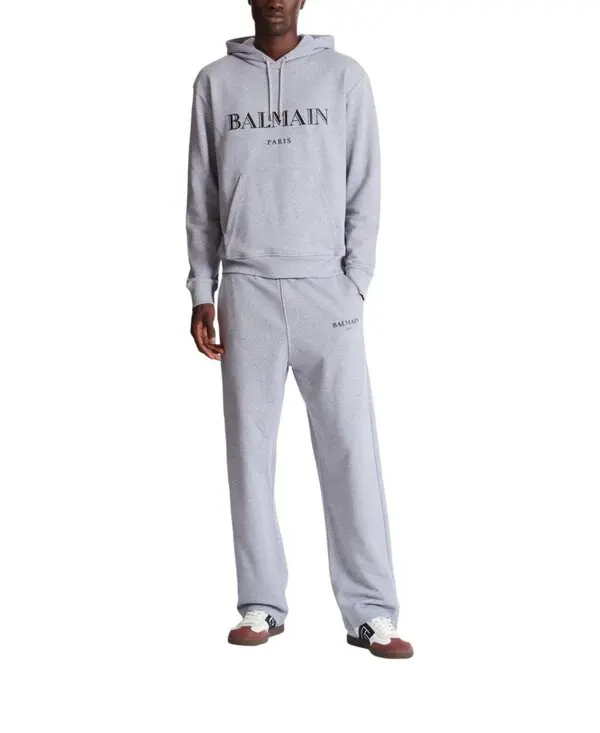 Balmain Printed Hoodie - Grey