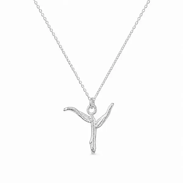 MOTHER NATURE JEWELRY Sterling Acacia Twig Cross Pendant Necklace - Silver