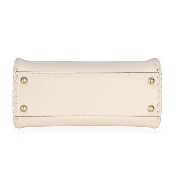 Fendi Cream Vitello King Interlace Peekaboo Iconic Satchel
