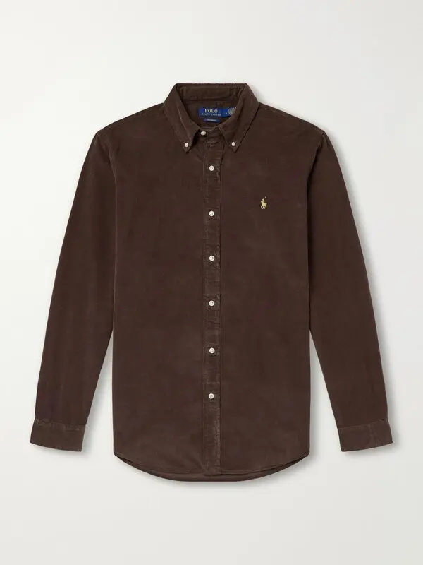 Polo Ralph Lauren Button-down Collar Logo-embroidered Cotton-corduroy Shirt