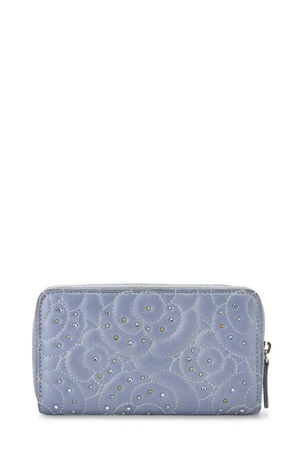 Chanel Lambskin Studded Camellia Wallet