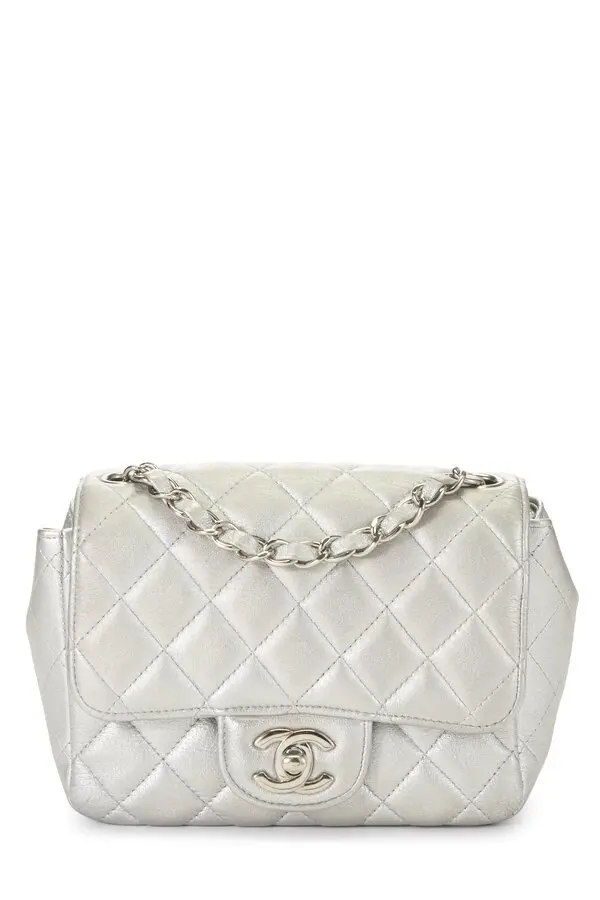 Chanel Lambskin Square Flap - Silver