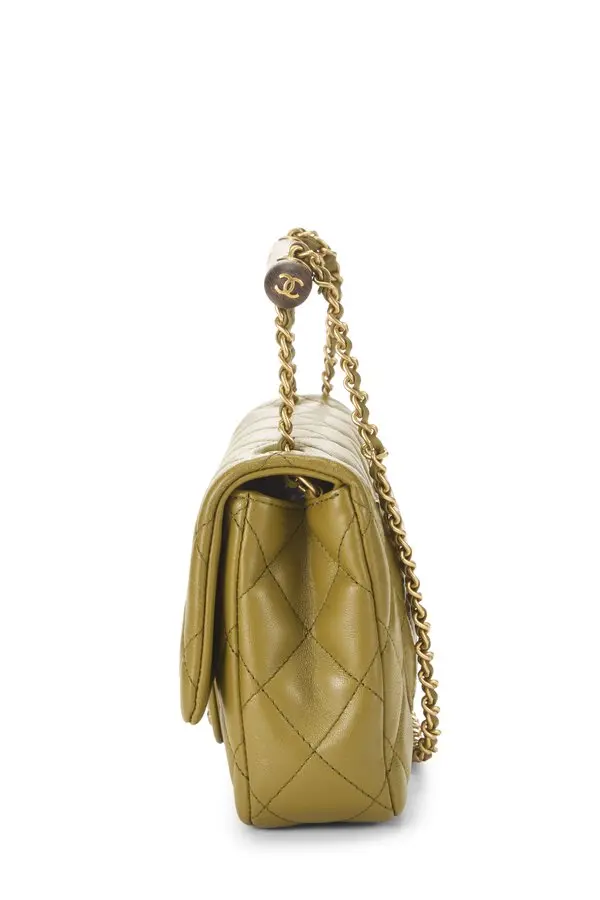 Chanel Lambskin Wenge Wood Top Handle Flap