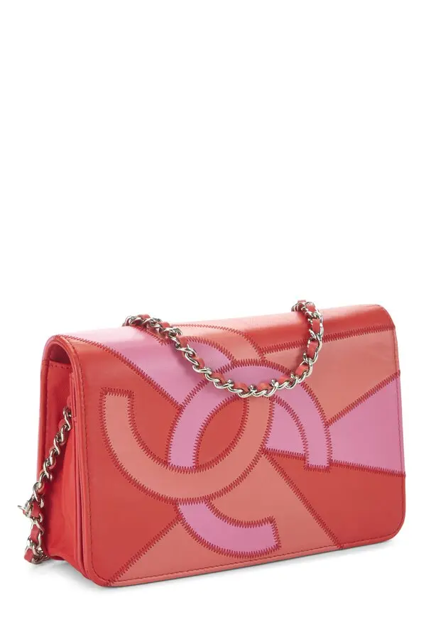 Chanel Pink Quilted Lambskin 'cc' Tassel Wallet On Chain - Multi